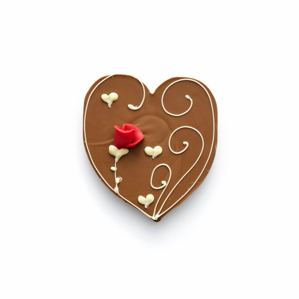 Chocolade Hartje met Marsepeinen Roos